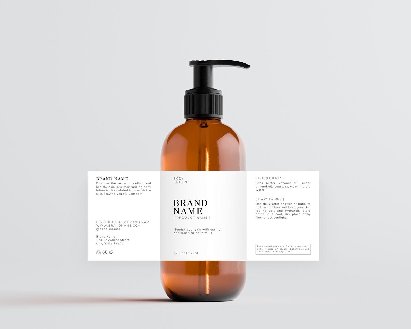 Custom Bottle Label Template, Diy Pump Bottle Label, Body Lotion Label, Canva Product Label ...