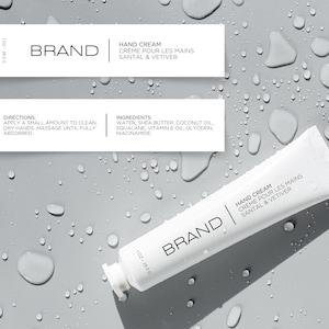 Cosmetic Tube Label Template, Editable Hand Cream Label Design, Custom ...