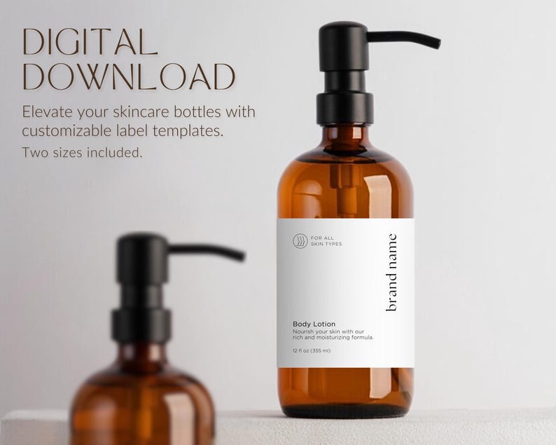Custom Bottle Label Template, Body Lotion Label, Canva Product Label ...