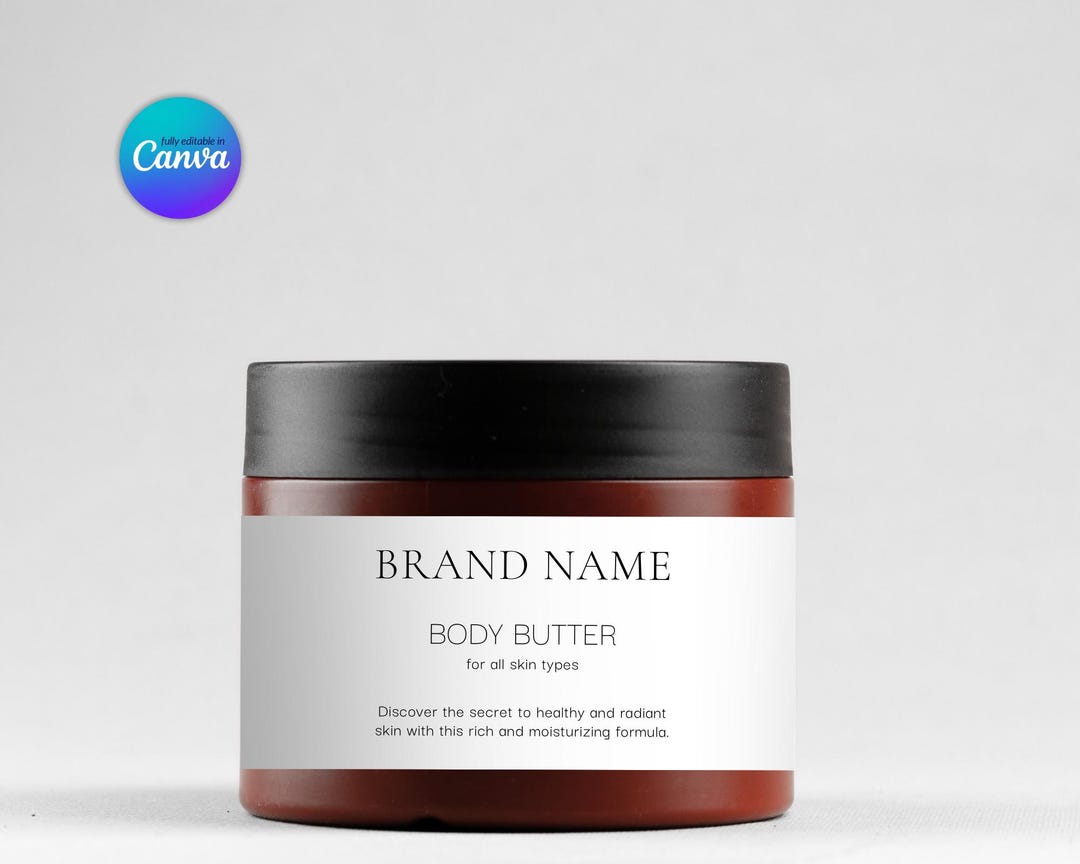 Editable Cosmetic Jar Label Template, DIY Face Cream Label, Wrap Around ...
