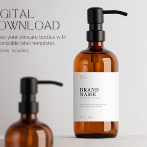 Custom Bottle Label Template, Diy Pump Bottle Label, Body Lotion Label, Canva Product Label ...