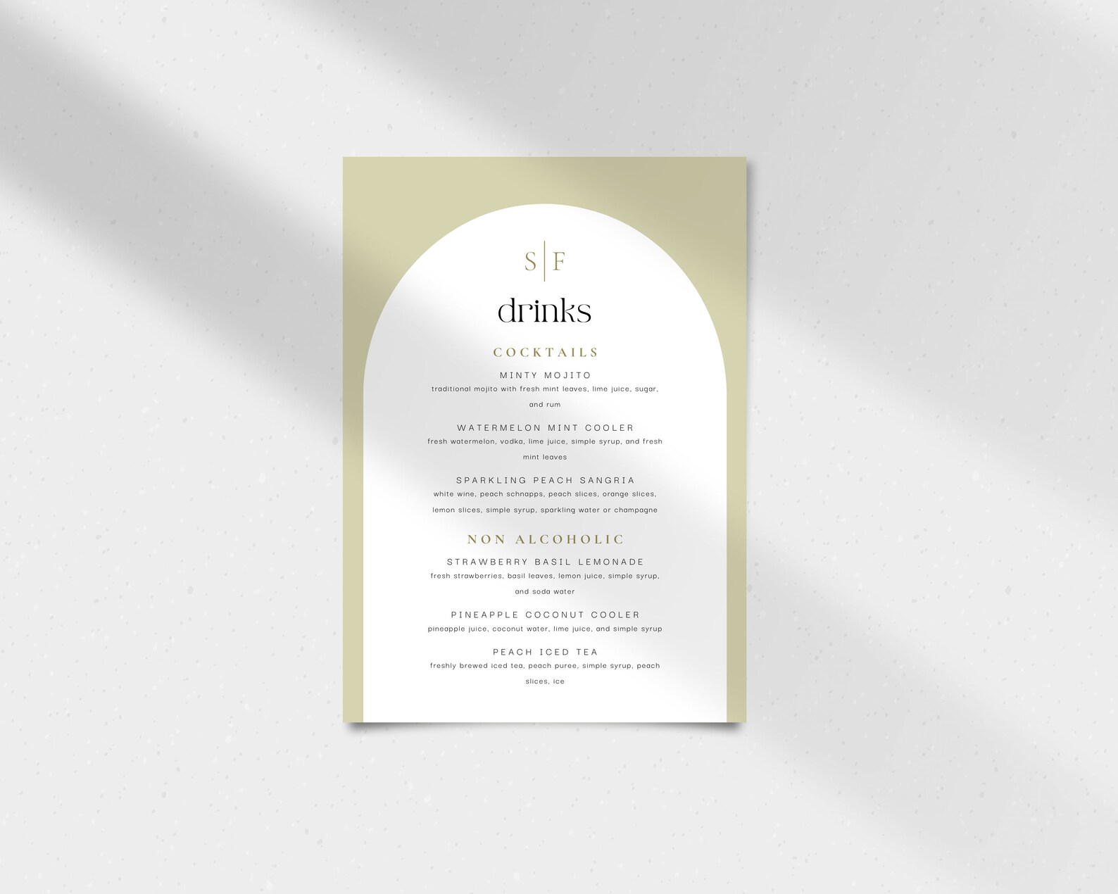 Minimalist Arch Wedding Drink Menu Template Editable Wedding - Etsy