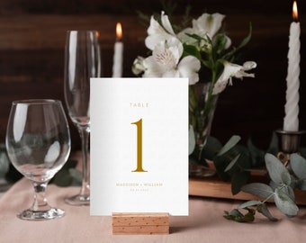Minimalist Wedding Table Number Template, Printable Wedding Reception ...