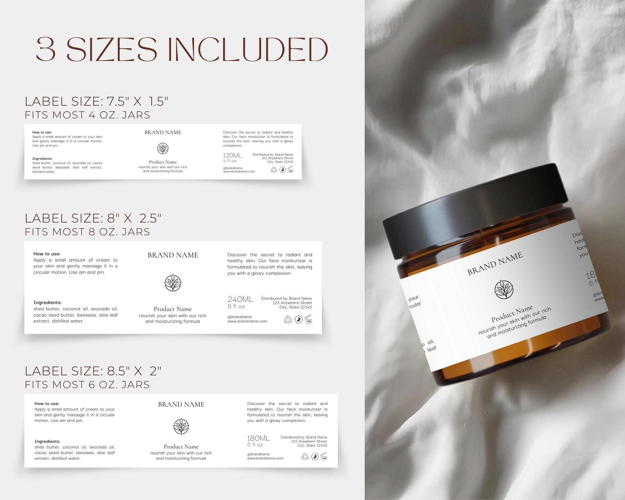 Custom Cosmetic Jar Label Template, Editable Product Label Design, DIY ...