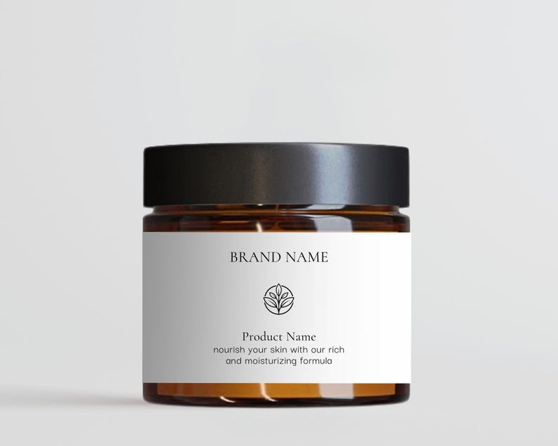 Custom Cosmetic Jar Label Template, Editable Product Label Design, DIY ...