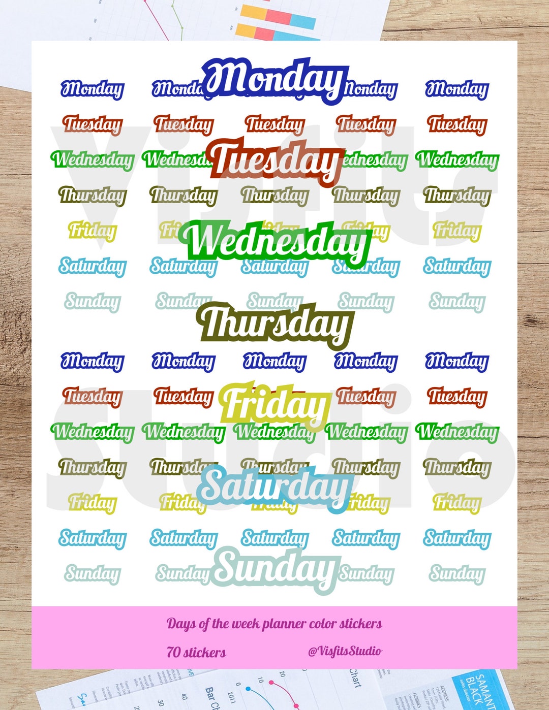 Days of the Week Planner Stickers, Personal Planners, Label Tags for ...