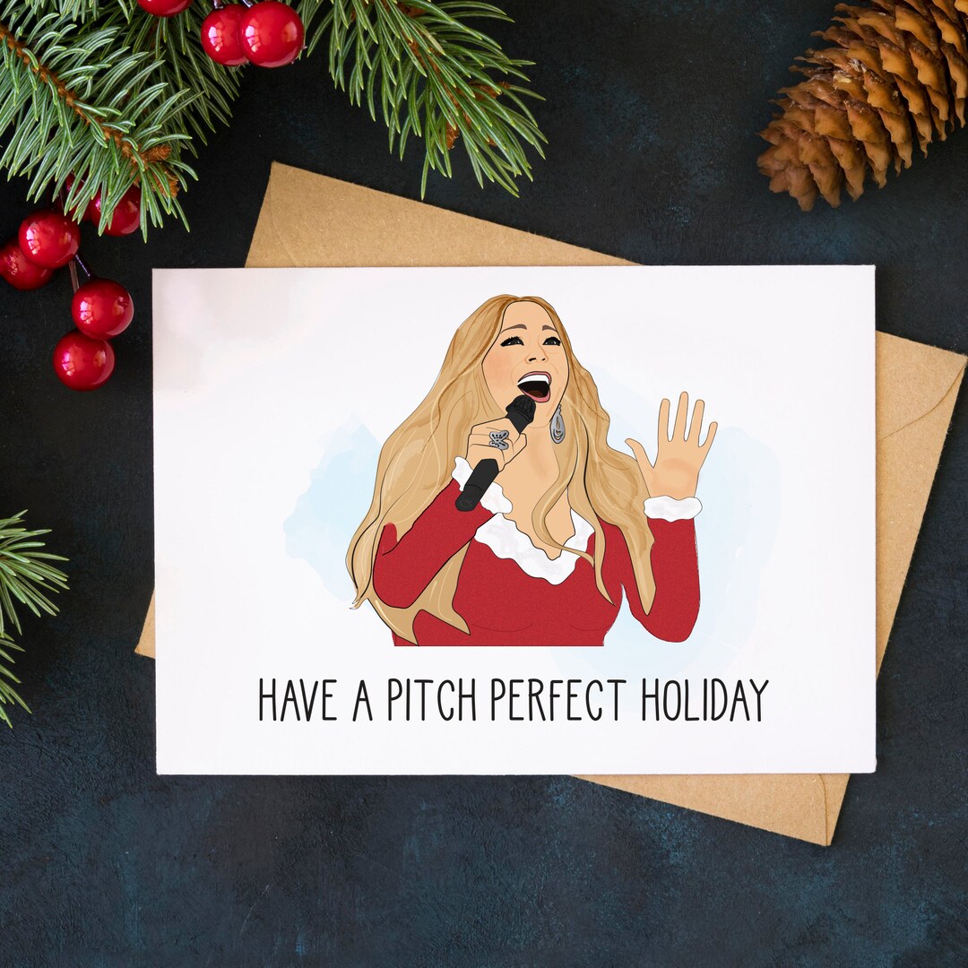 Mariah Carey Funny Hand-drawn Christmas Greeting Card - Etsy