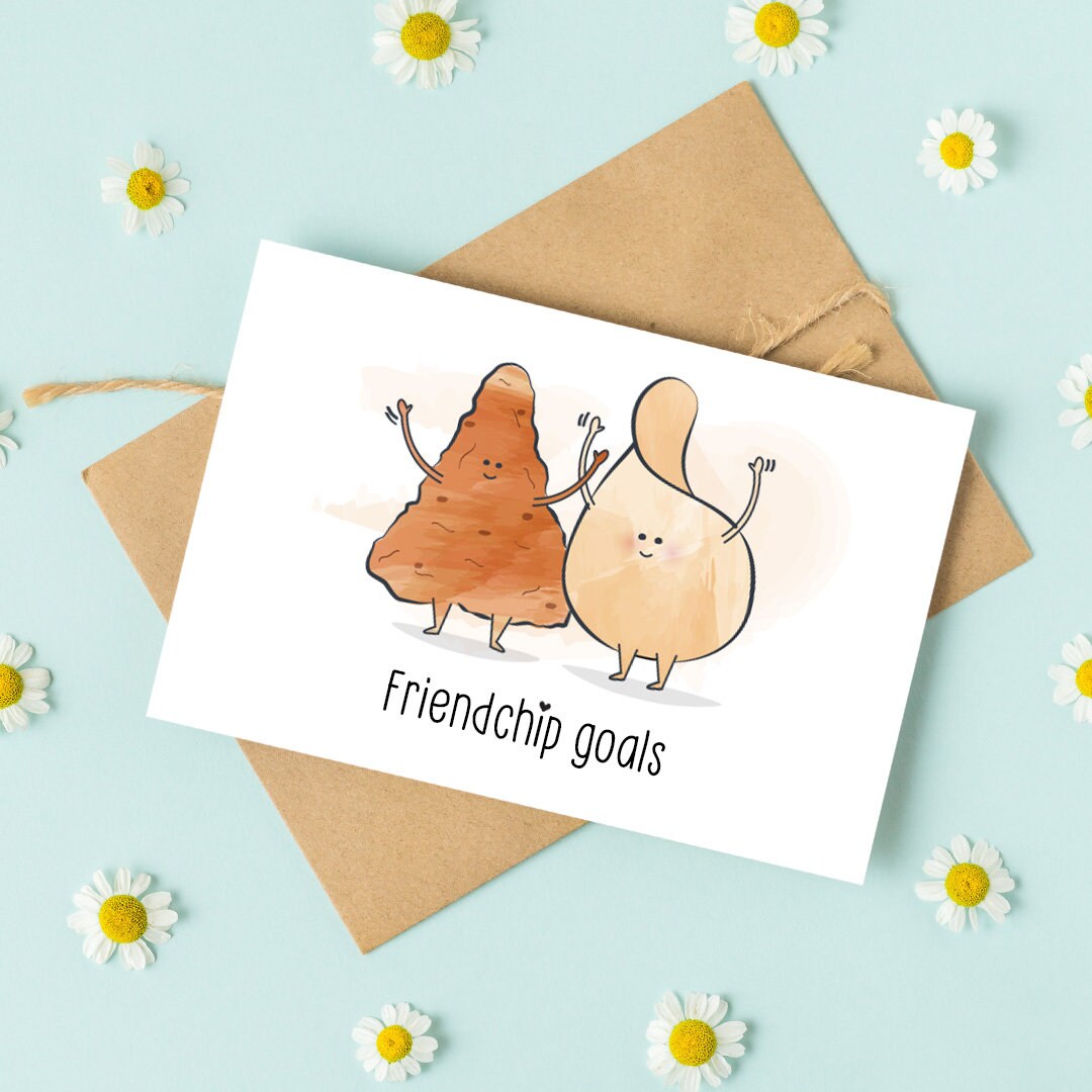 Friendchip Goals | Funny Hand-drawn Friend Greeting Card - Etsy
