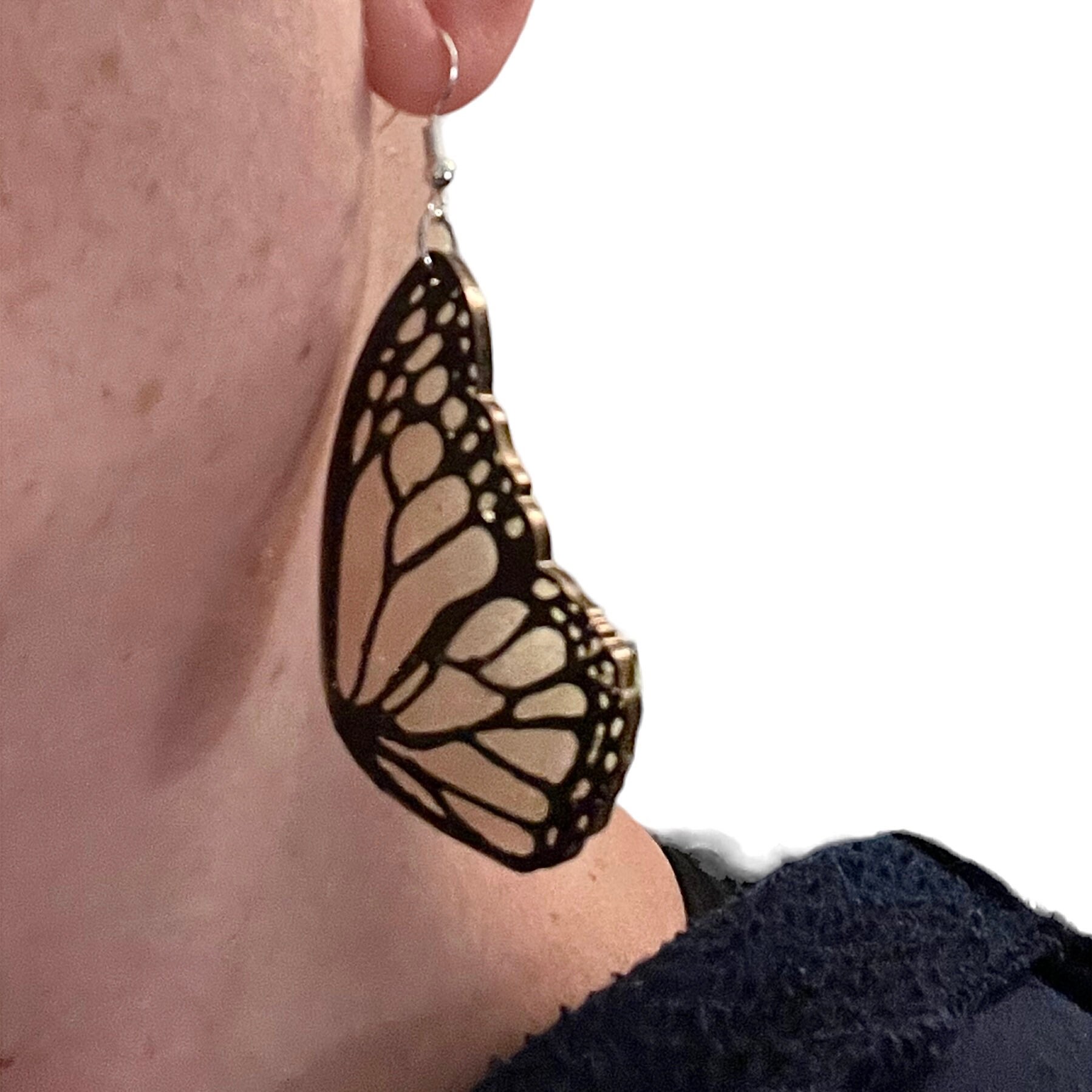 Monarch Butterfly Wing Earrings - Etsy