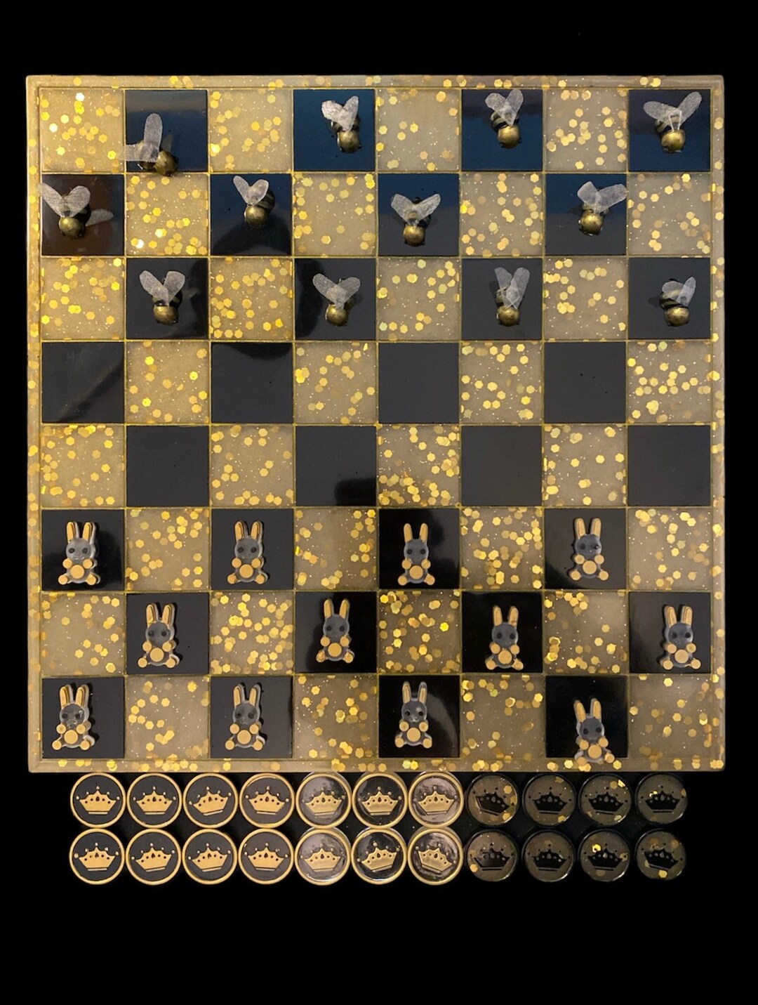 Checkers Set Including Board and 24 Game Pieces, 2 Colors, 12 of Each ...