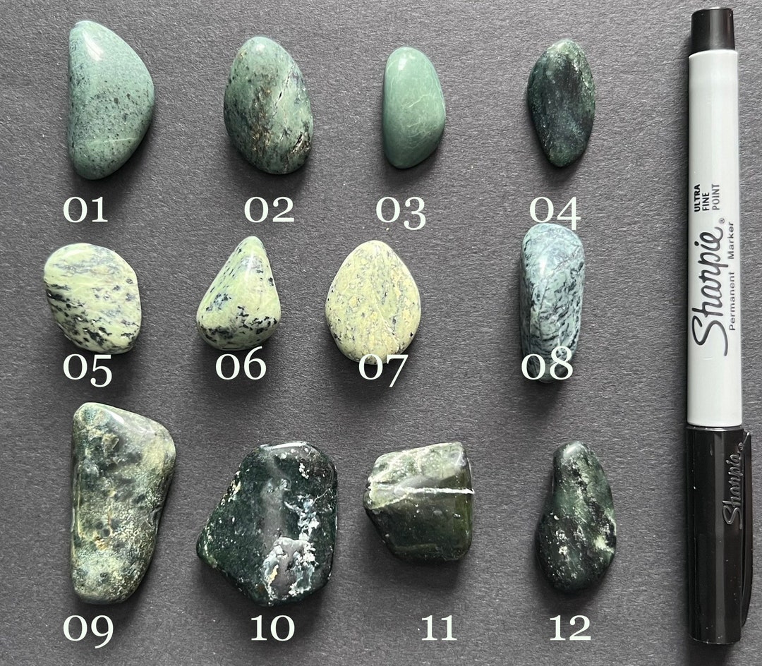 Tumbled Smooth Serpentine New Jade Crystal Gemstone Rocks From Vermont ...