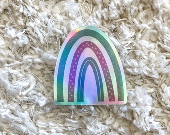 Holographic Rainbow Vinyl Sticker // Die Cut Sticker // - Etsy
