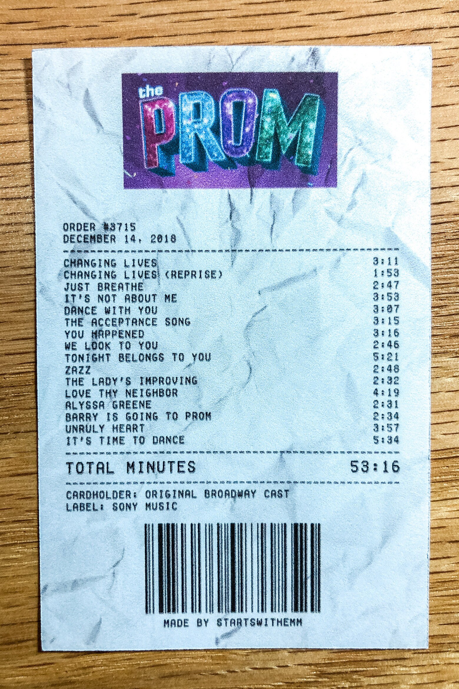 The Prom Album Receipt Sticker - Etsy