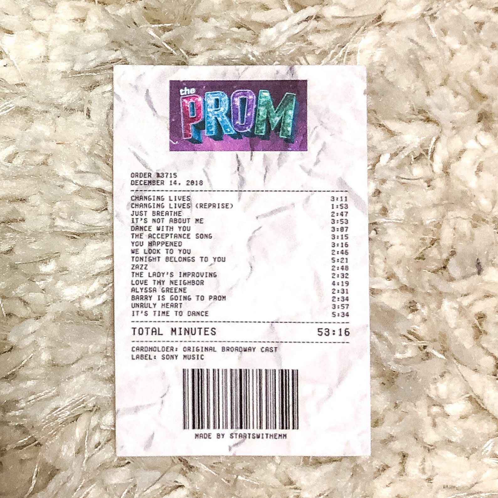 The Prom Album Receipt Sticker - Etsy