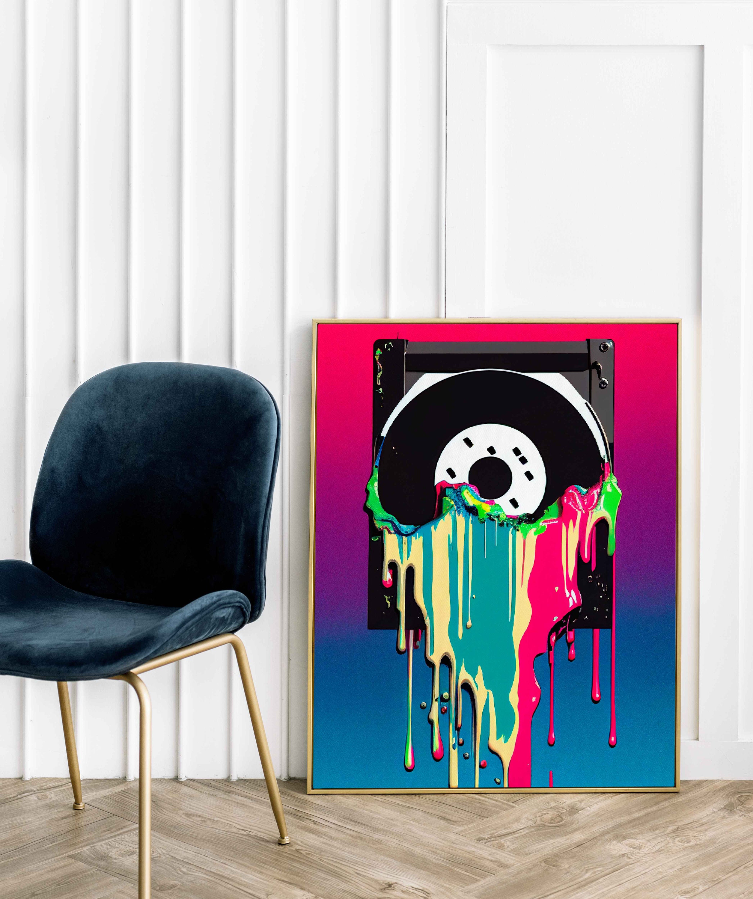 Melting Hard Drive HDD Pop Art Living Room, Game Room, Dorm, Office ...