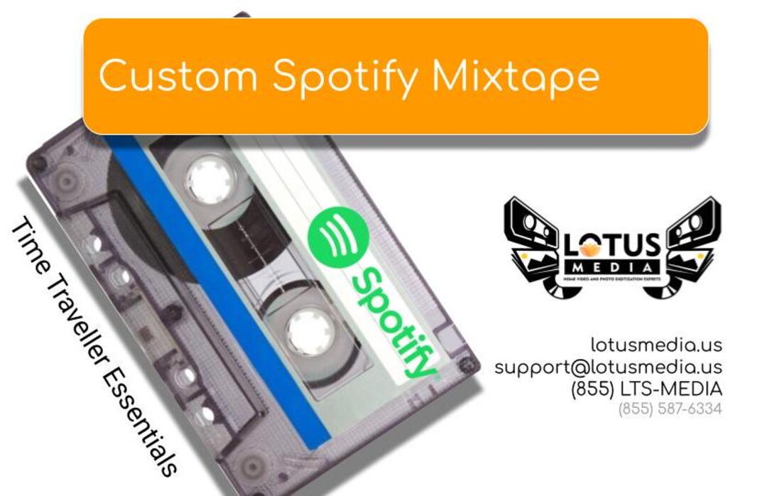 Custom Cassette Mixtape From Spotify Real Audio Cassette Mixed Tape ...