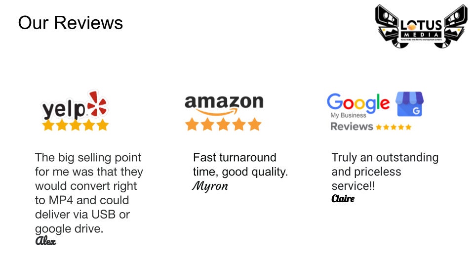 10 Pack - Video Tape Transfer Service (VHS, Hi8, Video 8, 8mm, VHS-C ...