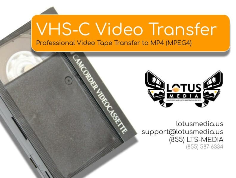 VHS-C Video Tape Transfer Service, Digitization to Digital MP4 (MPEG4 ...