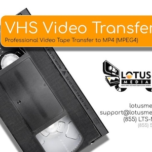 VHS Video Tape Transfer Service, Digitization to Digital MP4 (MPEG4 ...