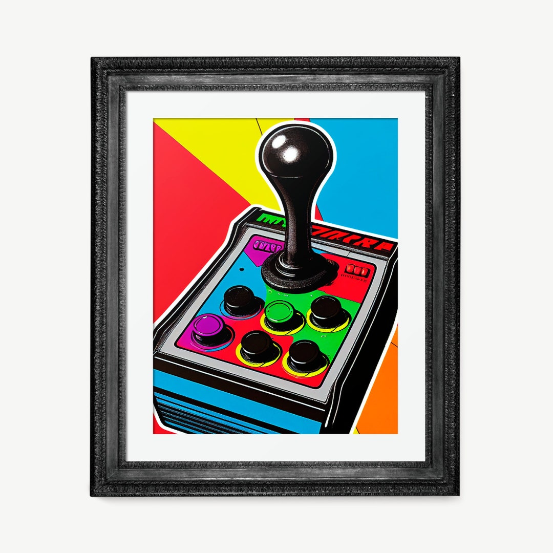 Retro Arcade Joystick Pop Art Living Room, Game Room, Dorm, Office ...