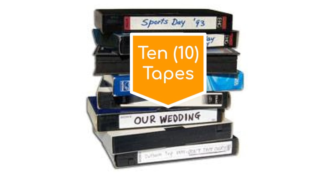 10 Pack - Video Tape Transfer Service (VHS, Hi8, Video 8, 8mm, VHS-C ...