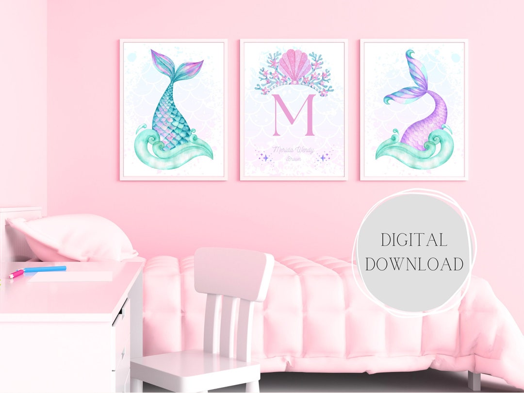 Mermaid Tail Name Plate, Wall Art, Gift, Nursery, Decor, Baby Girl ...
