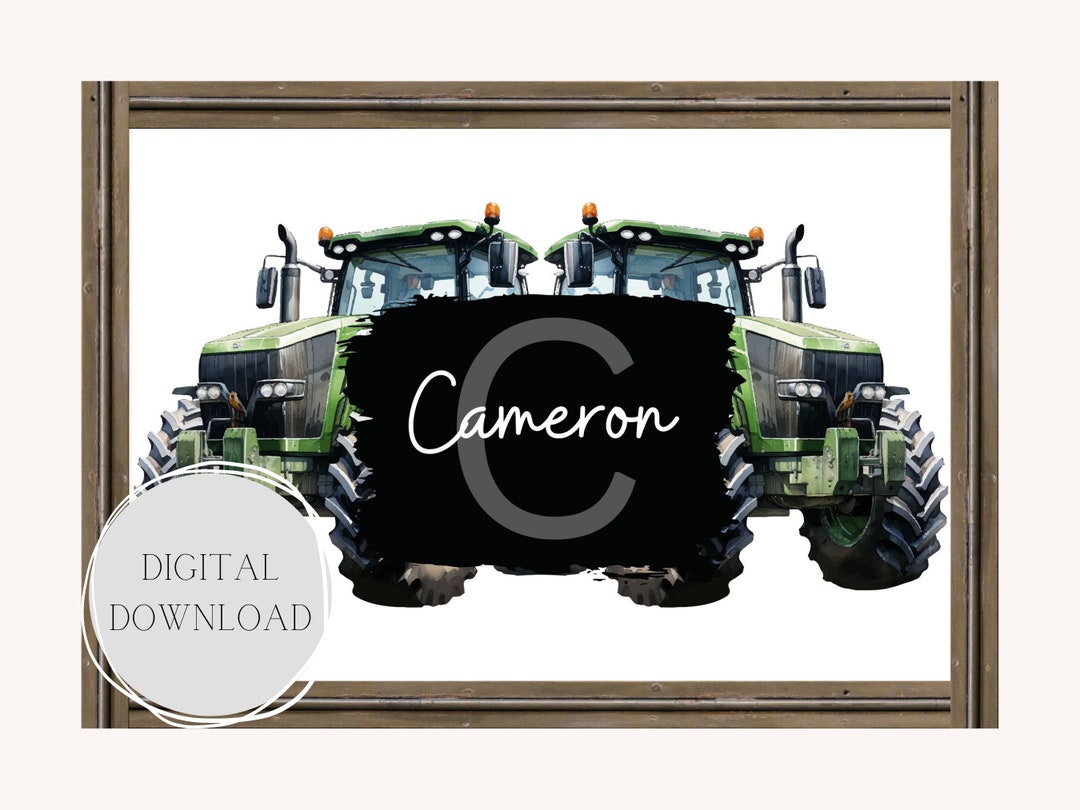 Red and Green Tractor Name Plate, Wall Art, Farm Yard, Tractor, Kids ...