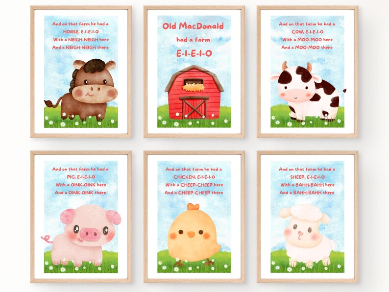 Old Macdonald, Farm Animals, Cow, Horse, Pig, Chicken, Sheep, Barn ...