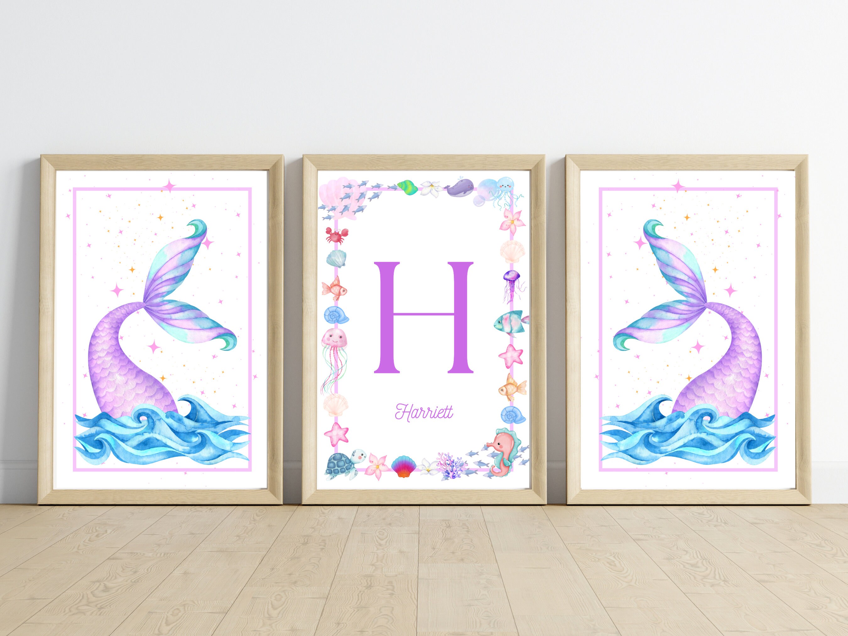 Mermaid Stars Name Plate, Mermaid Tail, Ocean, Sea, Shells, Ocean ...