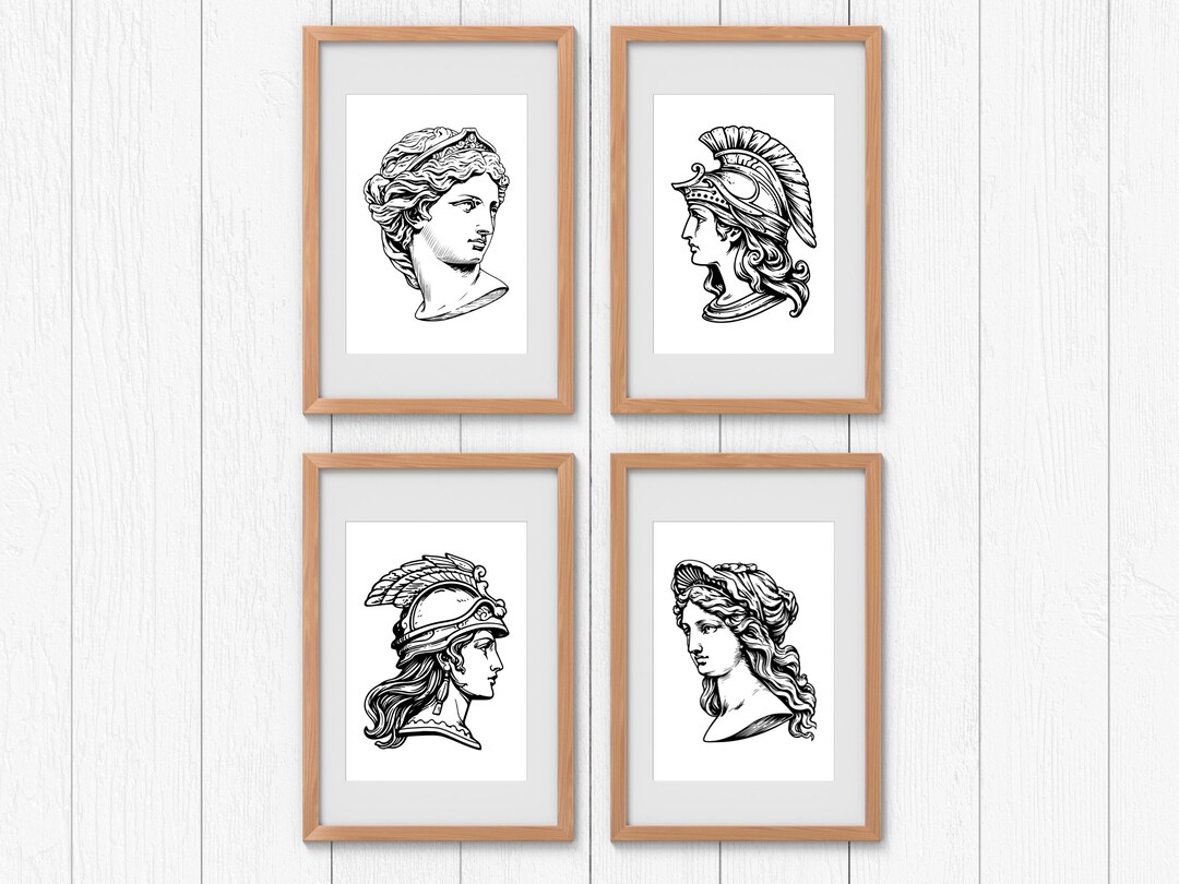 Greek, Bust, Woman, Feminine, Statue, Ancient, Drawing, Illustration ...