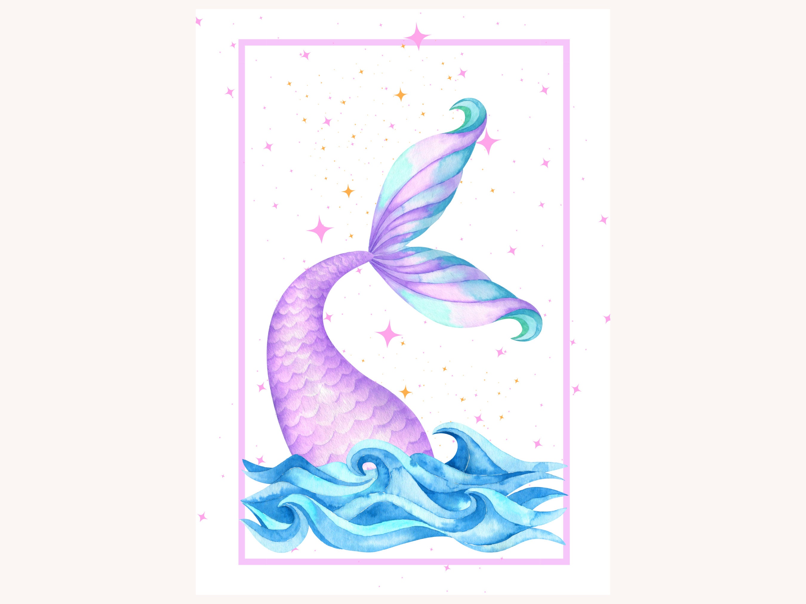 Mermaid Stars Name Plate, Mermaid Tail, Ocean, Sea, Shells, Ocean ...