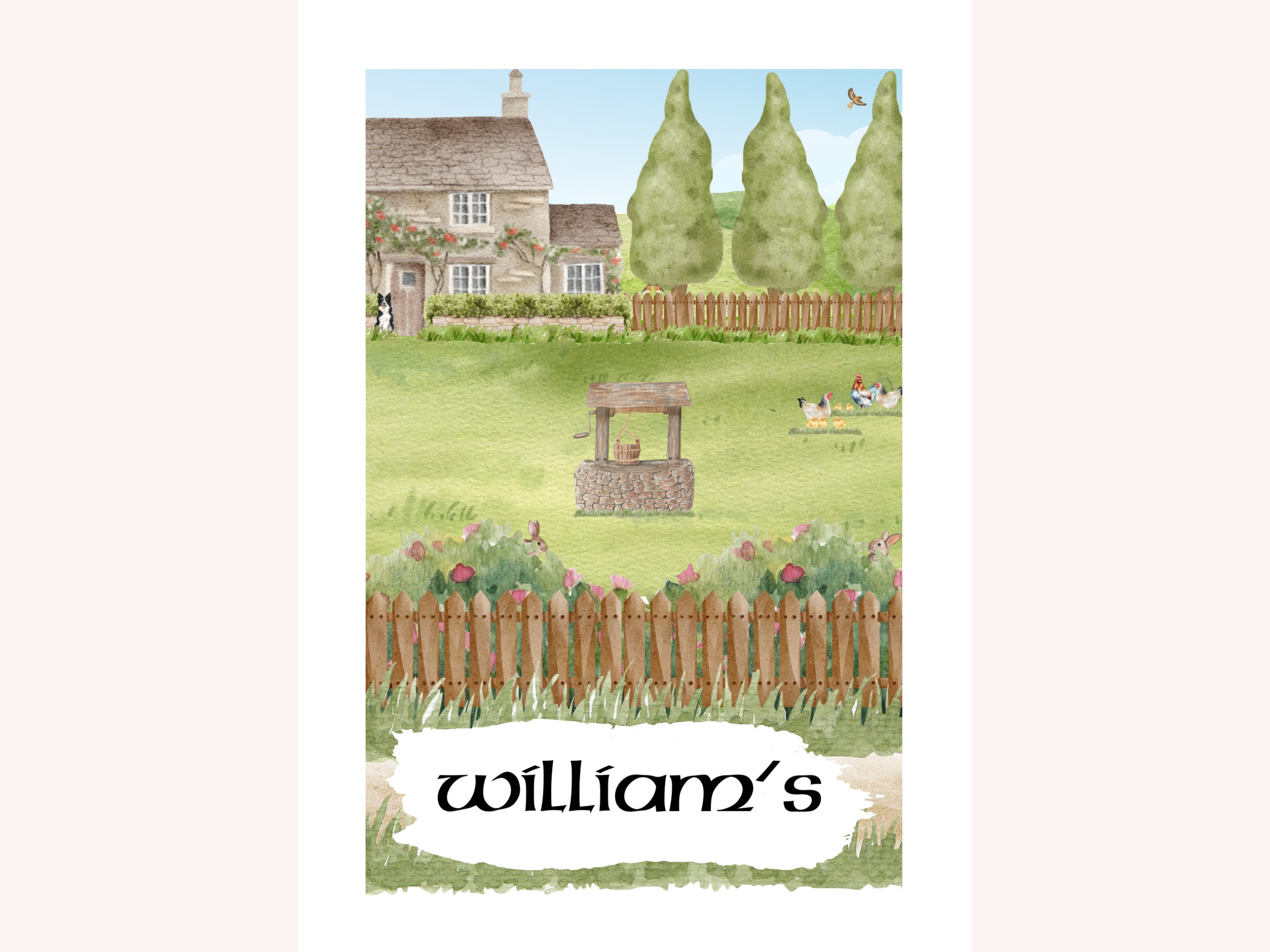 Farm Yard Children's Wall Art, Name Plate, Cows, Tractor, Farm, Gift ...