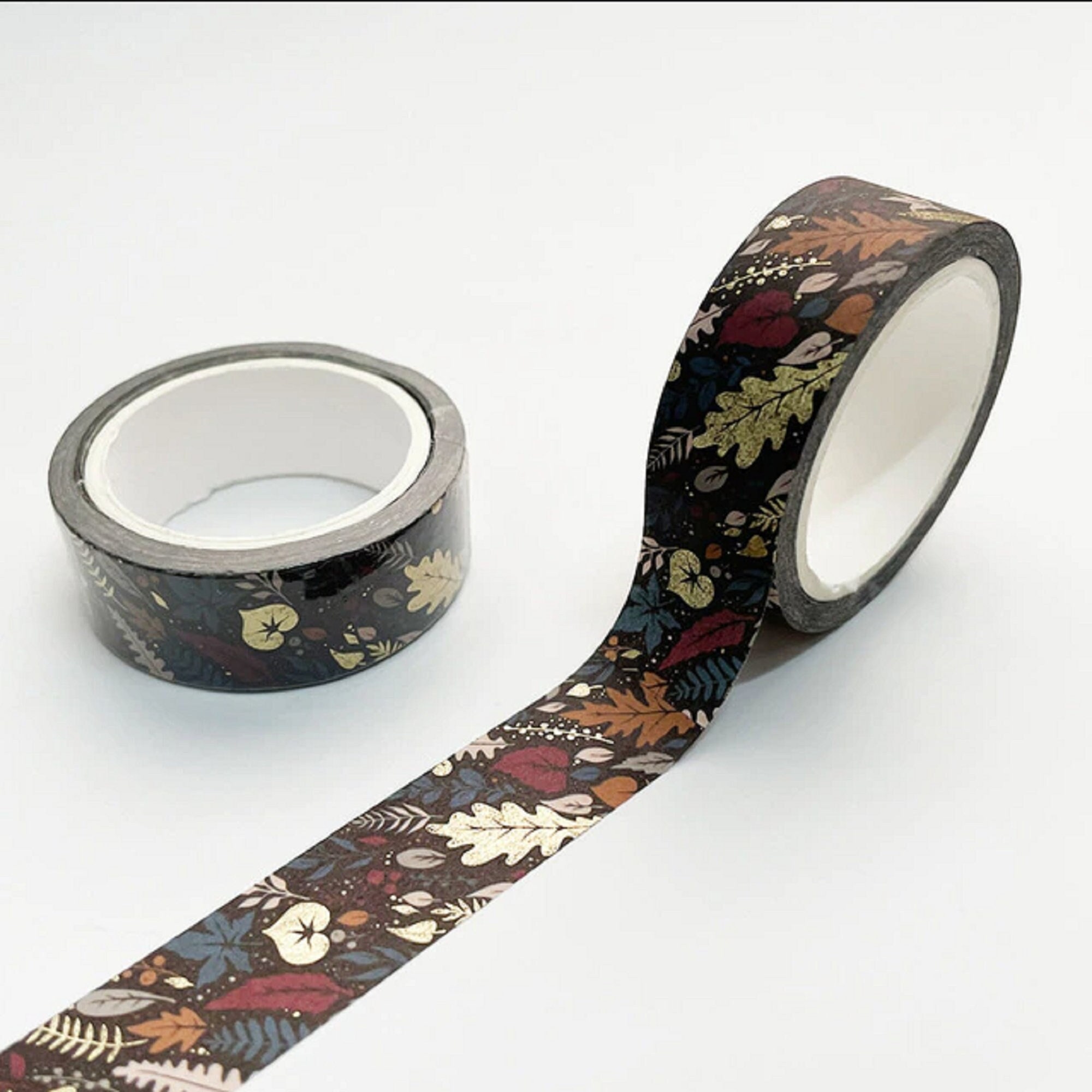 Gold Foil Moody Leaf Washi Tape - Witchy, Fall, Autumn, Copper Colorful ...