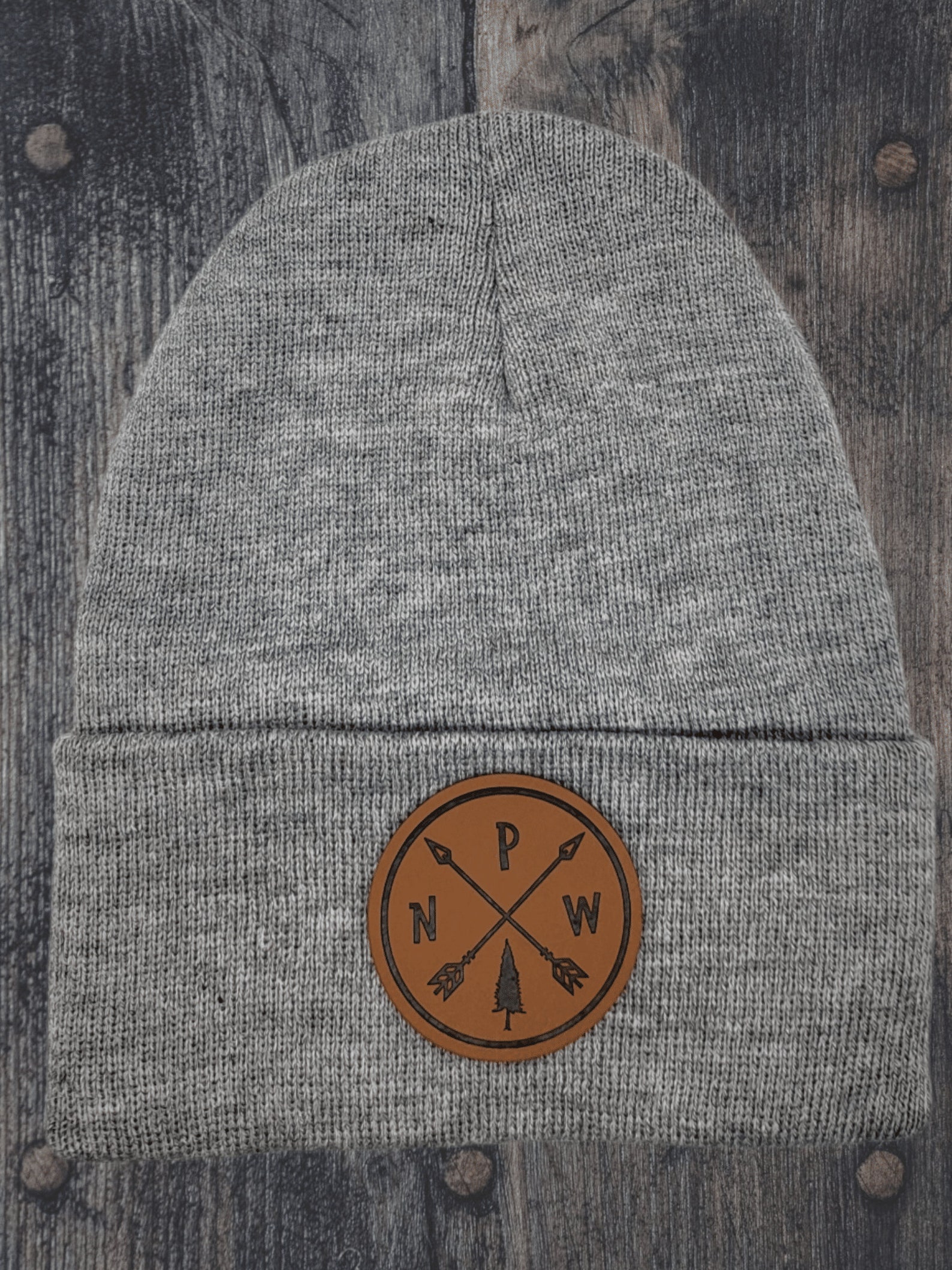 PNW Arrows Beanie With Leather Patch - Etsy