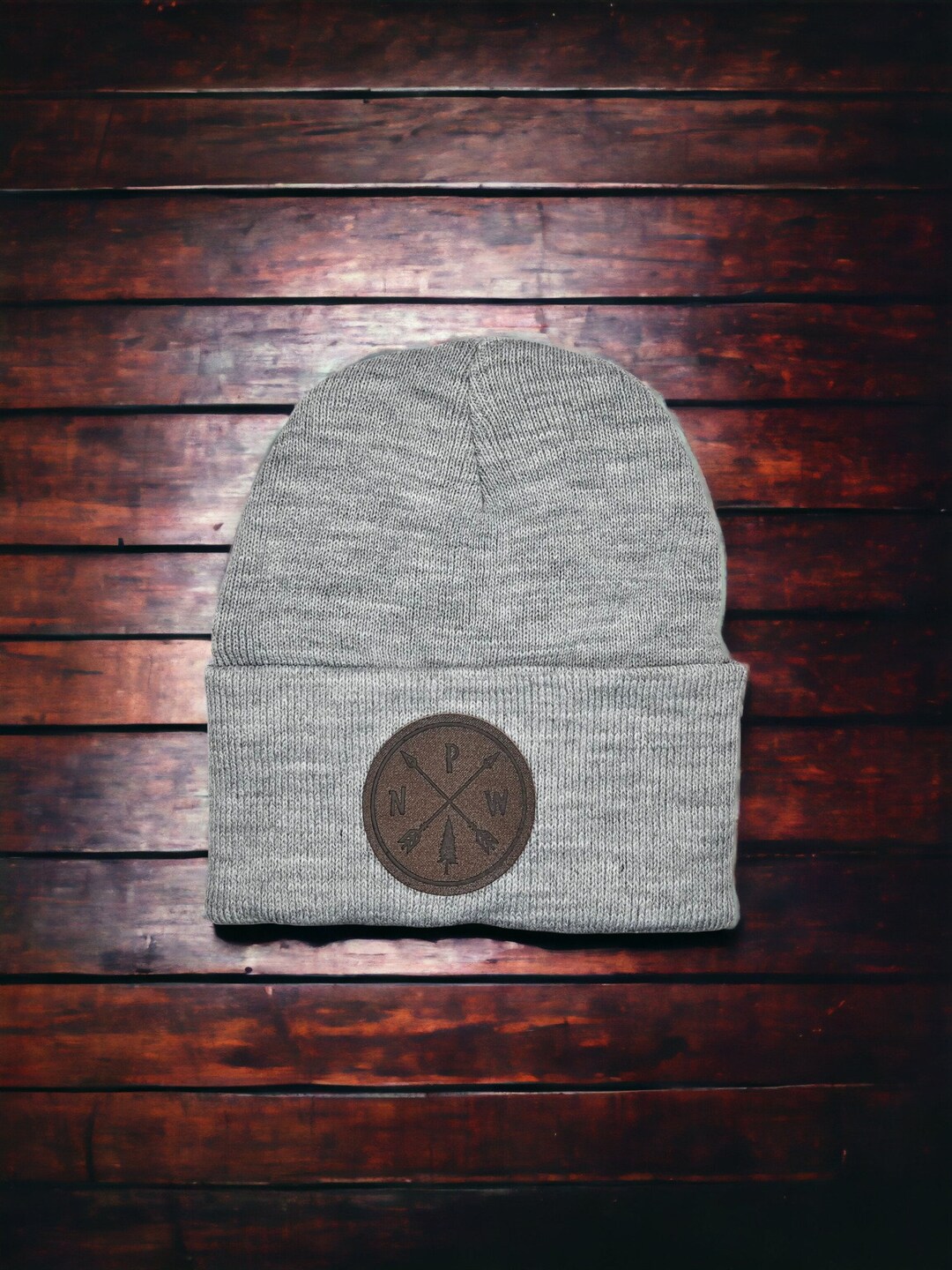 PNW Arrows Beanie With Leather Patch - Etsy