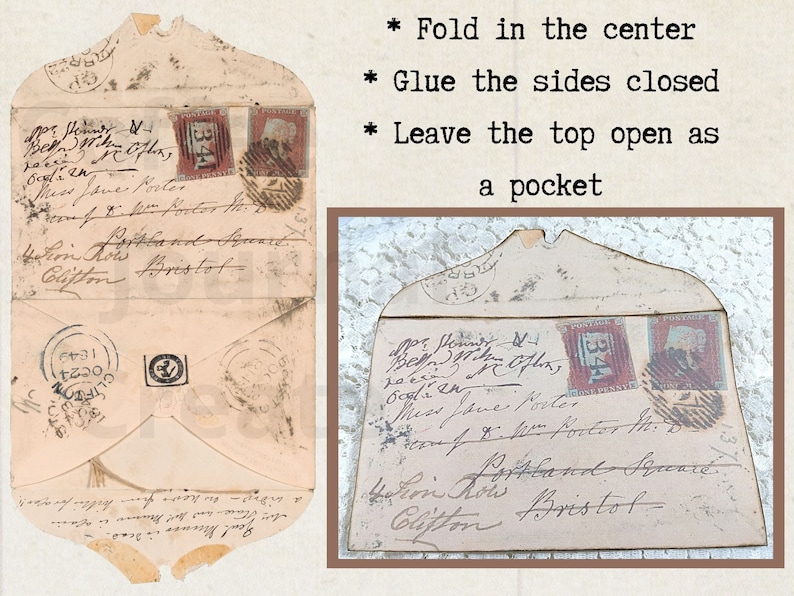 Antique 1800's Envelopes, Instant Digital Download, Printable Folding ...
