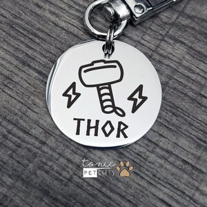 Cartoon Nordic Thor Custom Engraved Metal Pet Tag Mythology Hero Tag ...