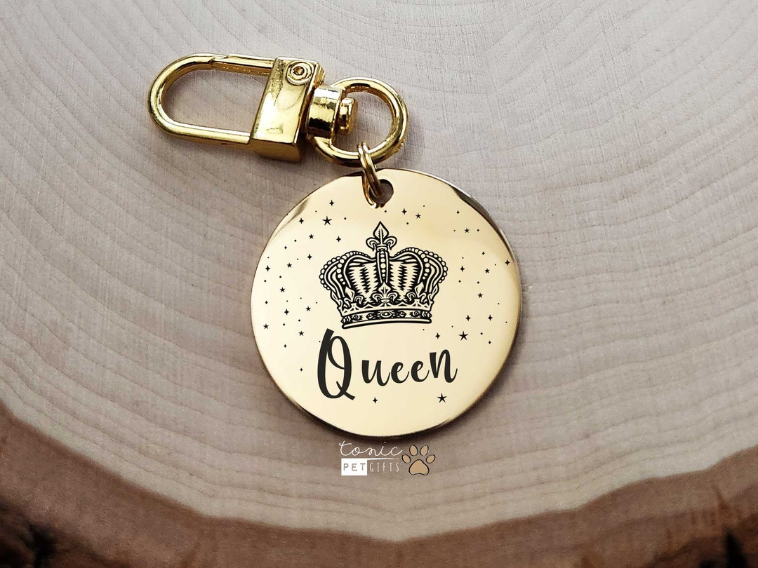Princess Crown Custom Engraved Metal Pet Tag Cute Girl Pet Tag Dog Tag ...