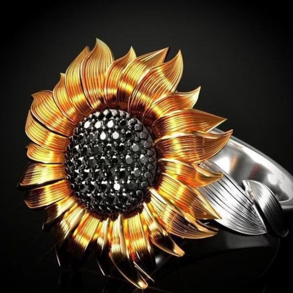 Sunflower Ring - Etsy