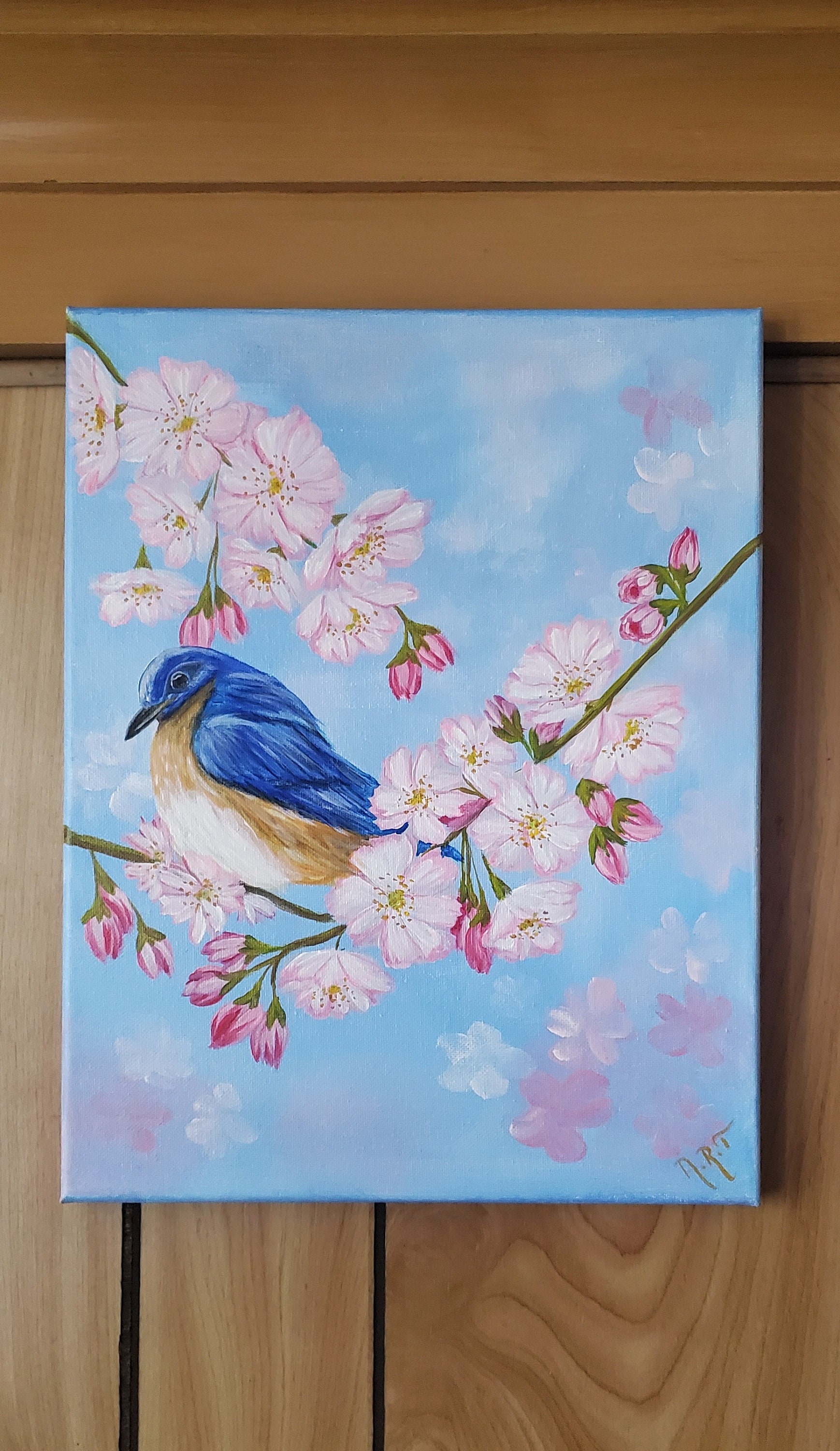 Blue Bird Painting Acrylic Painting on Canvas Eastern - Etsy