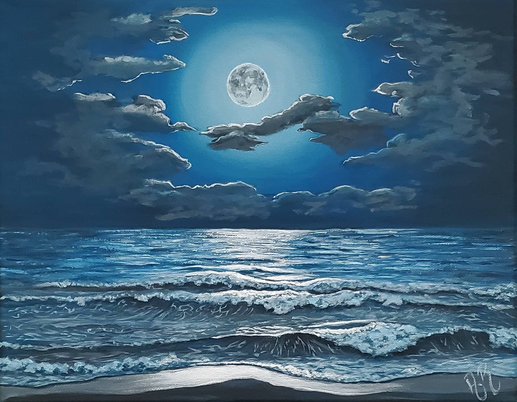 Night Beach Paintings