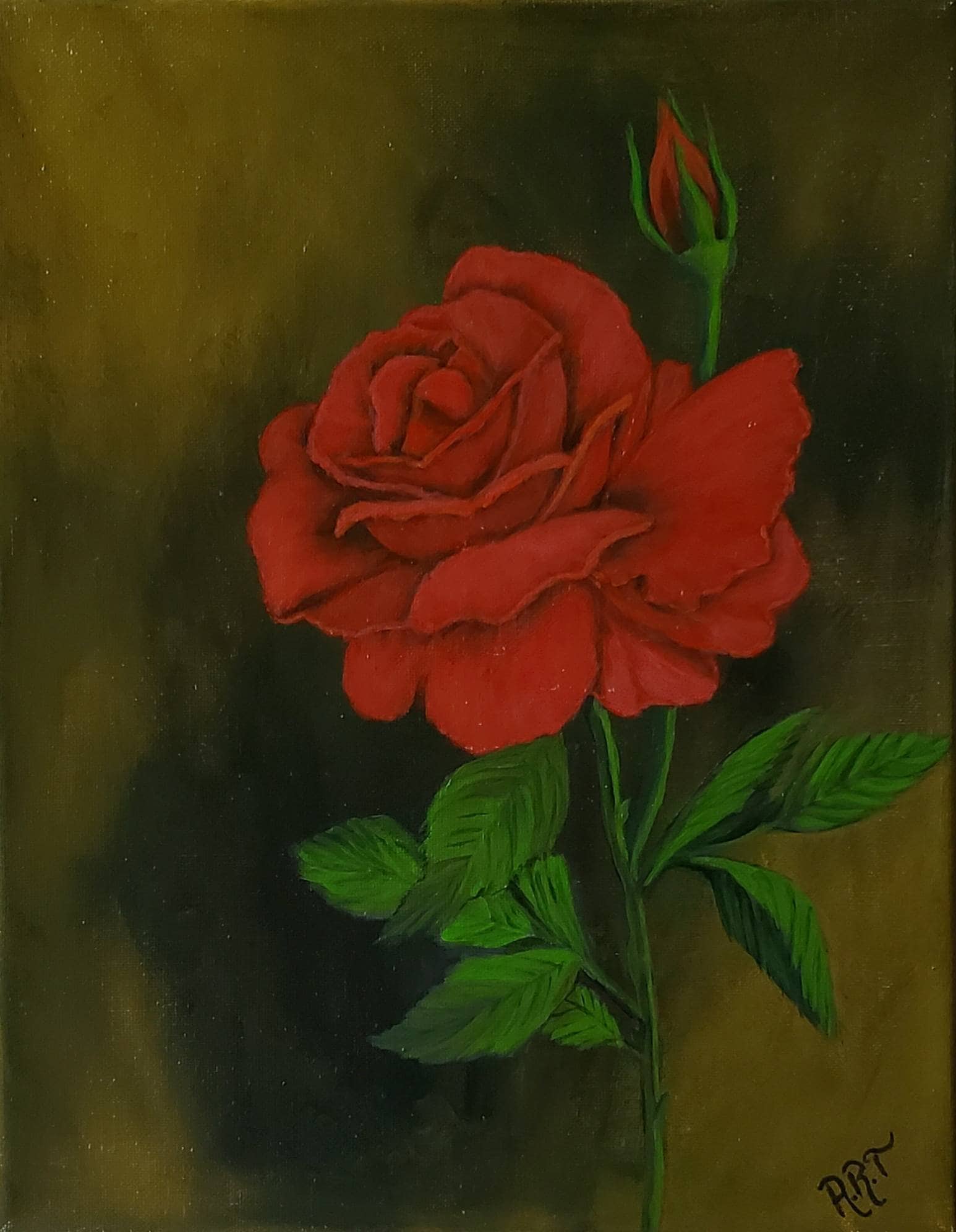 Red Rose Acrylic Painting