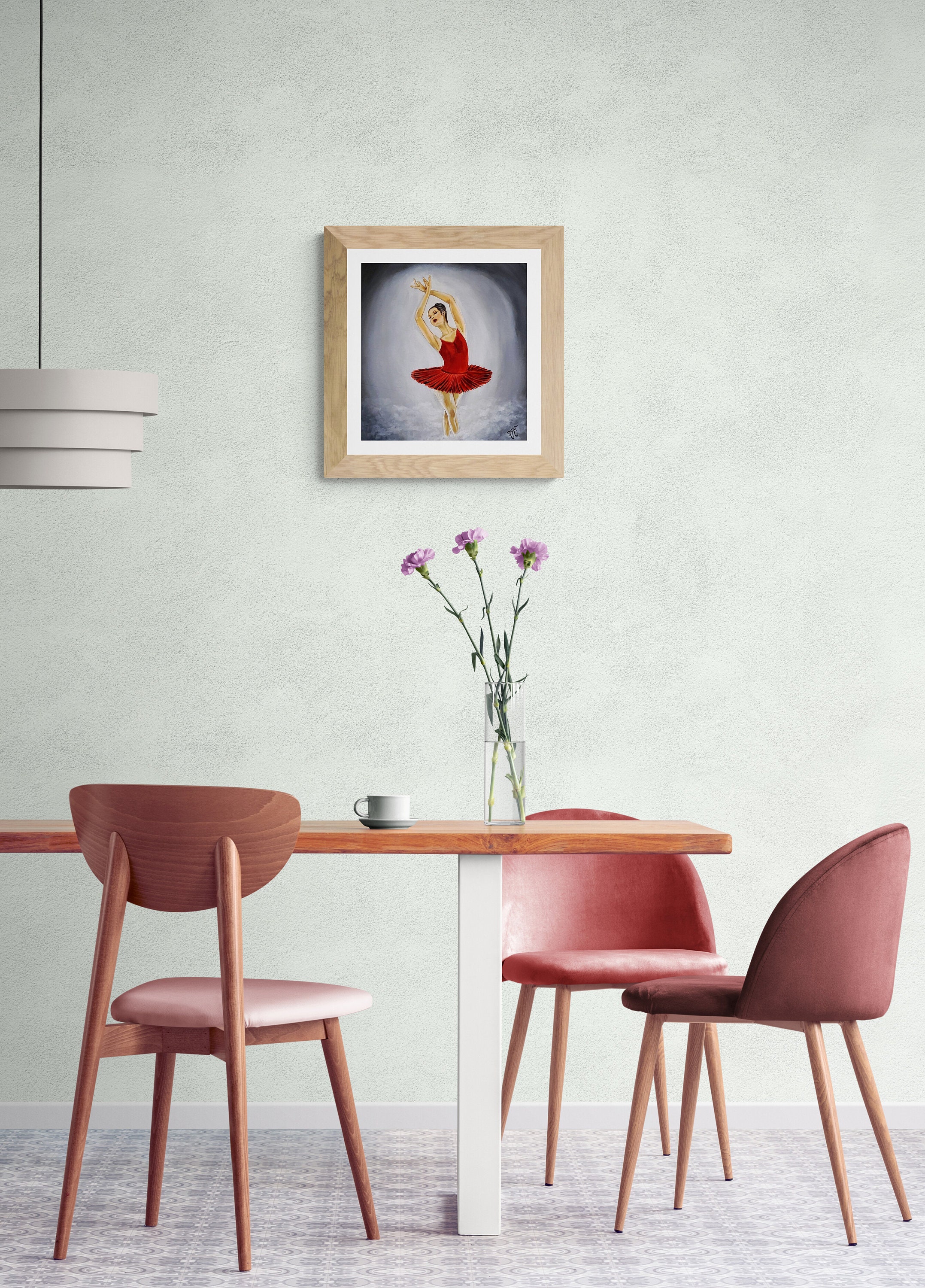 Original Ballerina Acrylic Painting, Red Tutu, 14x14 Canvas Art - Etsy