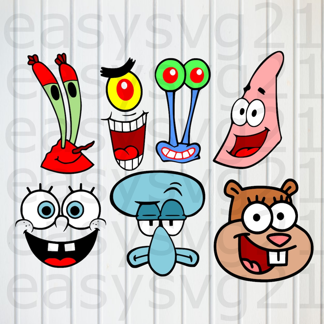 Caras svg diseños en capas dibujos animados svg cricut - Etsy España