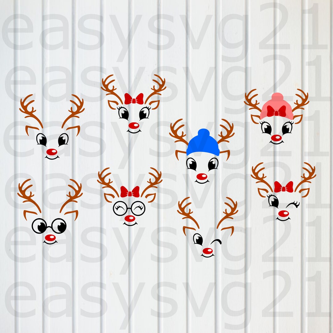 Bundle Reno Svg, Christmas Reno Svg, Reindeer Face Cricut, Cutting ...