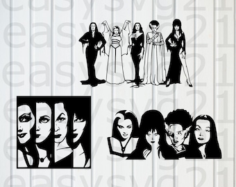 Goth Women SVG File Retro Vampira Svg Elvira Svg Morticia - Etsy