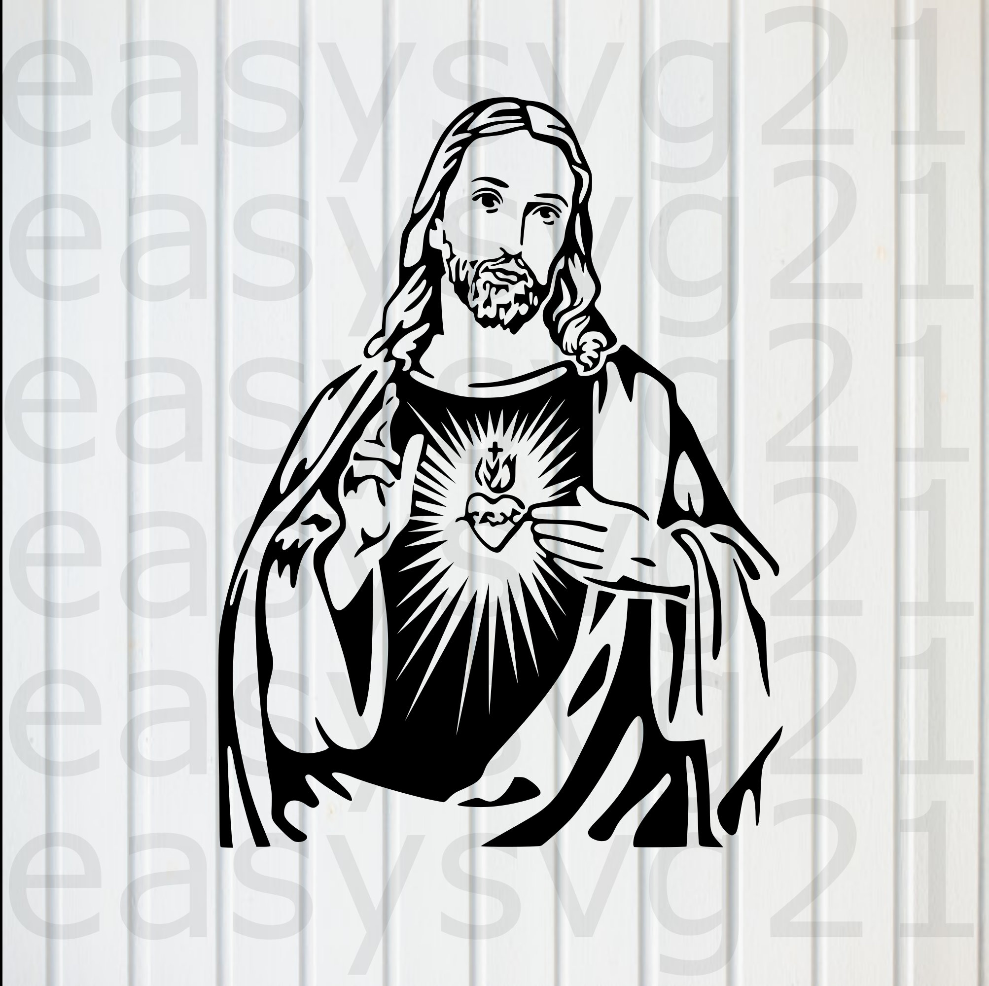 Jesus Christ Svg Clipart Cricut Silhouette Cutting Files | Etsy