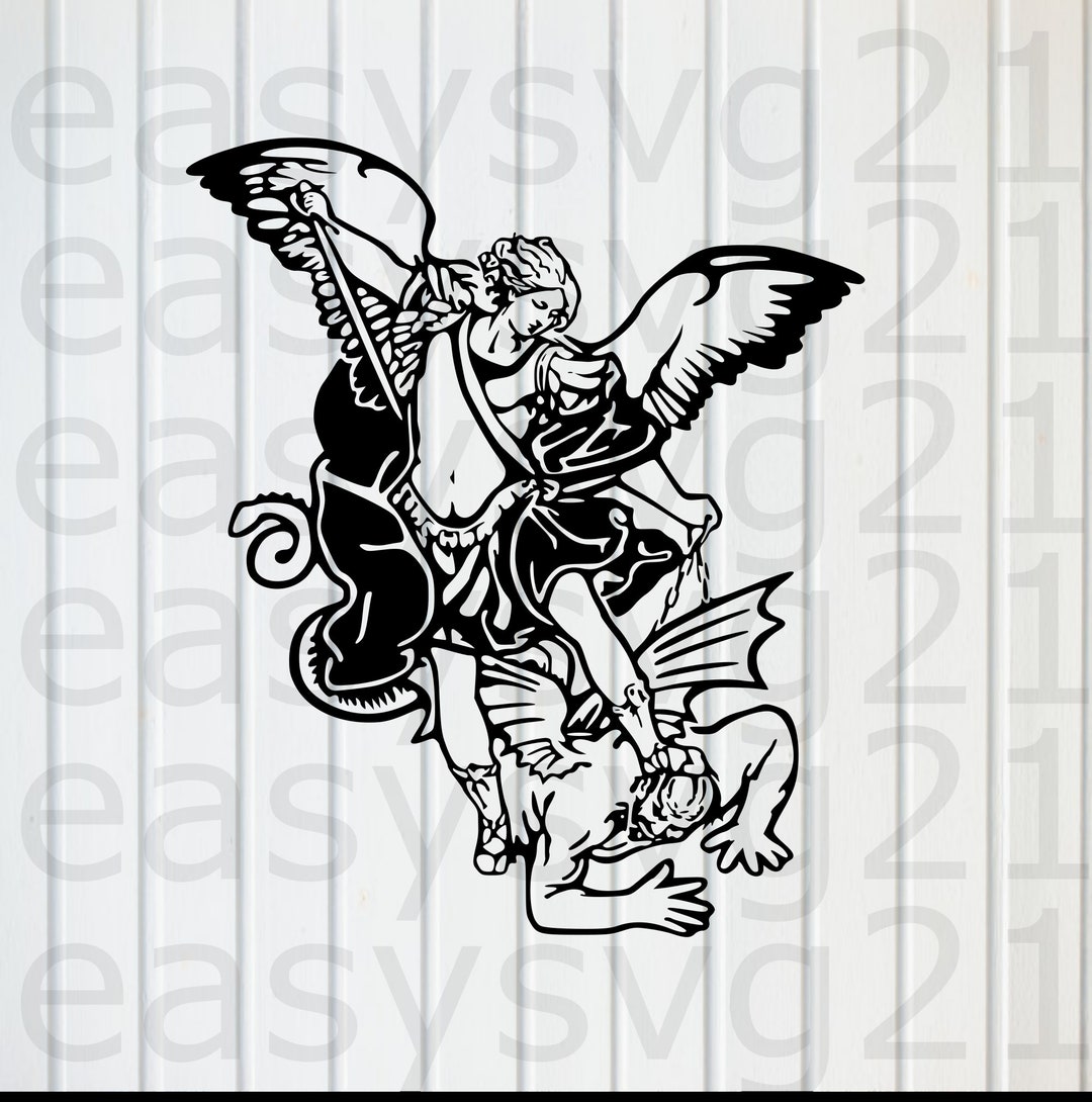 Saint Michael the Archangel Svg, Clipart, Cricut, Silhouette, Cutting Files, T-shirt Printing ...