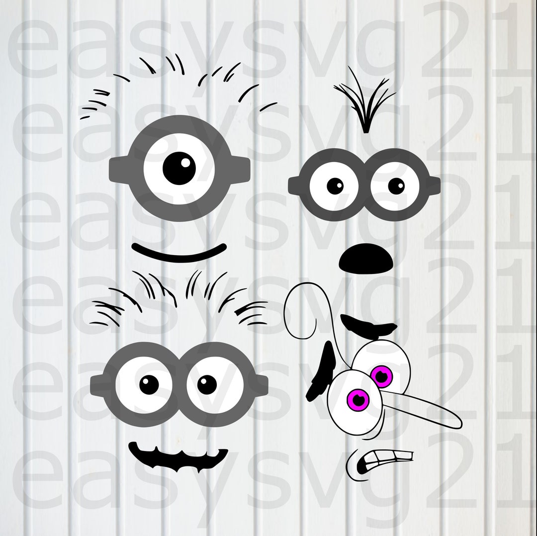 Face Svg, Cartoon Svg, Layered File, Cricut, Face Silhouette, Cutting ...