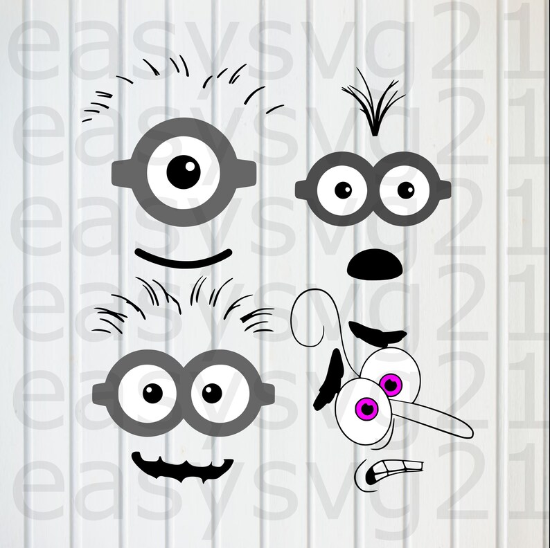 Face Svg Cartoon Svg Layered File Cricut Face Silhouette - Etsy